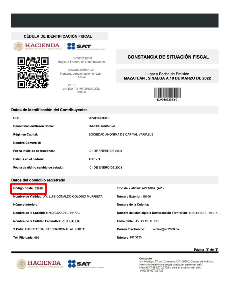 ¿Qué es el Código Postal Fiscal?